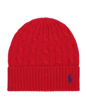 Polo Ralph Lauren Wool And Cashmere Cable-knit Beanie - Compass Red