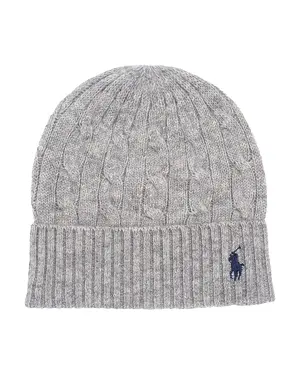 Polo Ralph Lauren Wool And Cashmere Cable Knit Beanie Grey