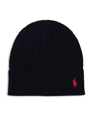 Polo Ralph Lauren Wool And Cashmere Cable Knit Beanie - Hunter Navy