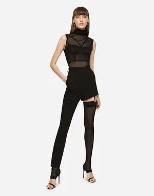 Dolce & Gabbana Tulle Top With Dg Logo