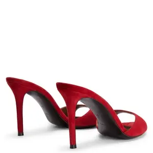 GIUSEPPE ZANOTTI Intriigo 90 Suede Mules - Red
