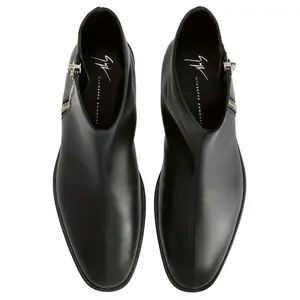 GIUSEPPE ZANOTTI Leather Ankle Boots - Black