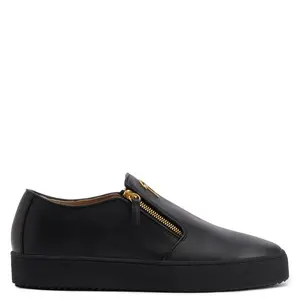 GIUSEPPE ZANOTTI Leather Slip-ons - Black
