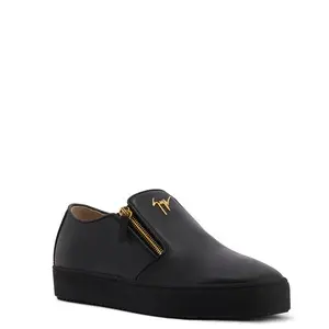 GIUSEPPE ZANOTTI Leather Slip-ons - Black