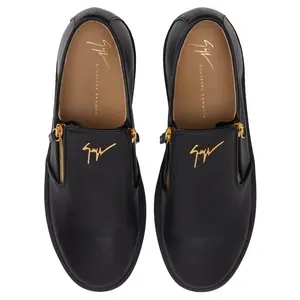 GIUSEPPE ZANOTTI Leather Slip-ons - Black