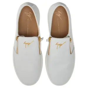 GIUSEPPE ZANOTTI Leather Slip-ons - White
