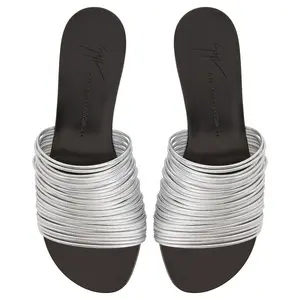 GIUSEPPE ZANOTTI Clio Flat Sandals - Silver