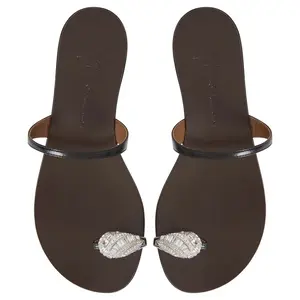 GIUSEPPE ZANOTTI Icon Ring Flat Sandals - Black