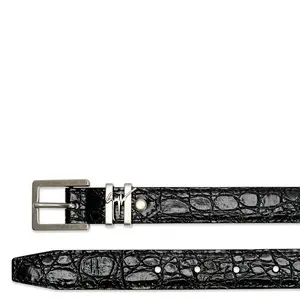 GIUSEPPE ZANOTTI Teodore Crocodile-print Belt - Black