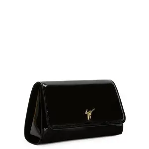 GIUSEPPE ZANOTTI Clutch With Golden Metal Hardware And Chain Strap