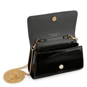 GIUSEPPE ZANOTTI Clutch With Golden Metal Hardware And Chain Strap