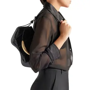 GIUSEPPE ZANOTTI Elaphe Carinata Snakeskin Shoulder Bag - Black