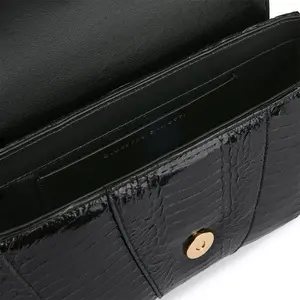 GIUSEPPE ZANOTTI Elaphe Carinata Snakeskin Shoulder Bag - Black