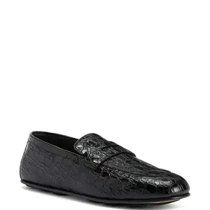 GIUSEPPE ZANOTTI Cristophe Crocodile-print Moccasins - Black