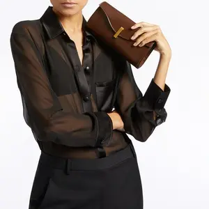GIUSEPPE ZANOTTI Flutie Leather Clutch - Brown
