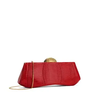 GIUSEPPE ZANOTTI Elaphe Carinata Clutch - Red