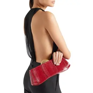GIUSEPPE ZANOTTI Elaphe Carinata Clutch - Red