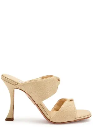 AQUAZZURA Twist 95 Soft Raffia Mules