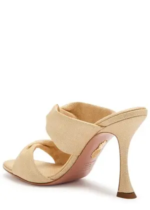 AQUAZZURA Twist 95 Soft Raffia Mules
