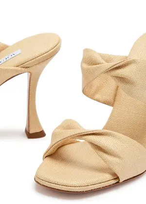 AQUAZZURA Twist 95 Soft Raffia Mules