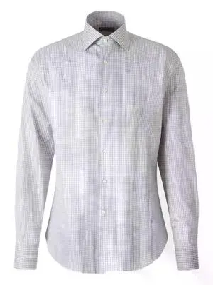 Canali Checked Long-sleeved Shirt