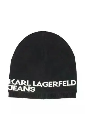 Karl Lagerfeld Logo-detail Beanie - Black