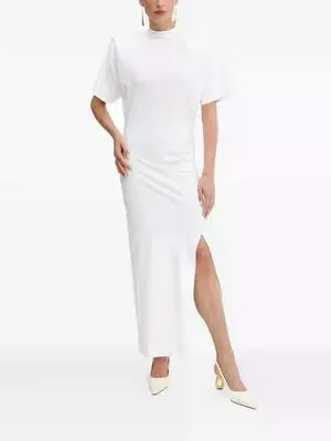 Pinko Shoulder-padded Side-slit Maxi Dress