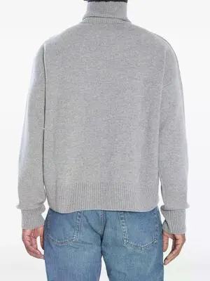 AMI Paris Ribbed Turtleneck Sweater - Grey