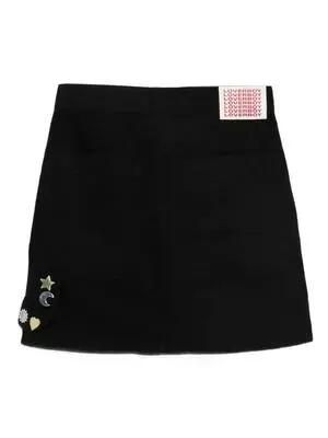 CHARLES JEFFREY Stud-embellished Denim Mini Skirt