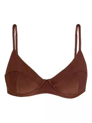 LENNY NIEMEYER Taca Ribbed Triangle Bikini Top - Brown