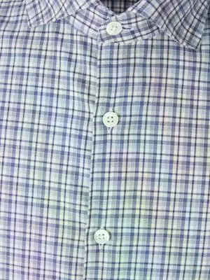 Canali Checked Button-fastening Shirt - Blue