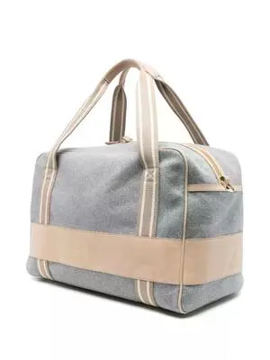 Eleventy Leather-trimmed Wool Duffle Bag