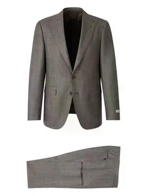 Canali Checked Suit - Brown