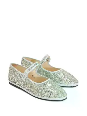 CAPULETTE Glitter-embellished Ballet Flats