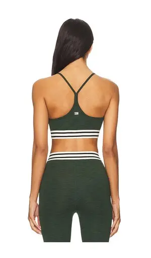 Splits59 Cali Active Rib Sports Bra In Dark Green - Heather Military
