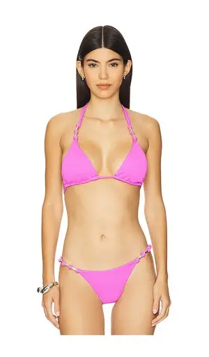 VIX PAULA HERMANNY Paula Triangle Bikini Top - Firenze French Rose