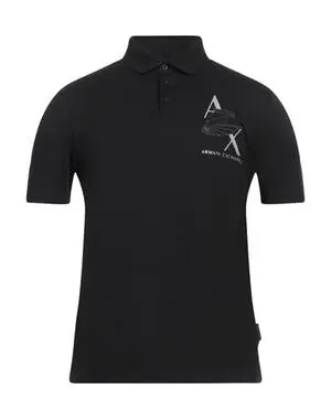 Armani Exchange Man Polo Shirt White Size L Cotton, Elastane Black