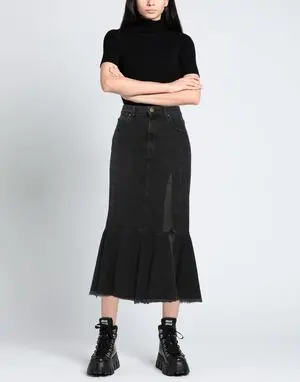 Pinko Cotton Denim Flared Skirt