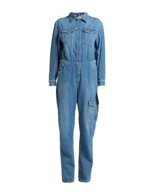 Pinko Cotton Denim Jumpsuit - Blue