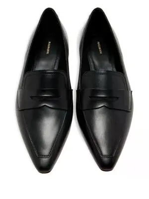 Magnanni Pointed-toe Penny Loafers - Black