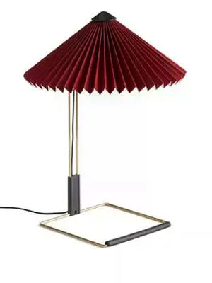 HAY Matin Pleated Shade Brass-base Lamp - Red