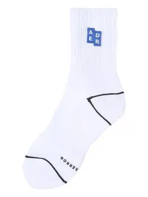 ADER ERROR Embroidered Logo-patch Socks - White