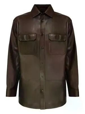 Loewe Button-fastening Leather Shirt Jacket