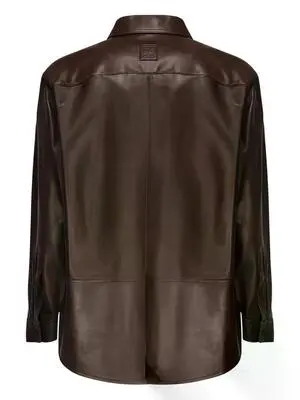 Loewe Button-fastening Leather Shirt Jacket