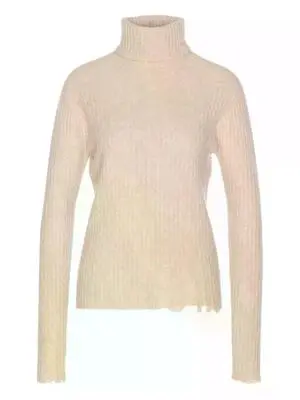 UMA WANG Ribbed High-neck Cashmere Sweater - Neutrals