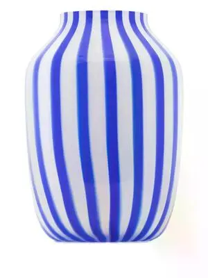 HAY Juice Striped Glass Vase - Blue