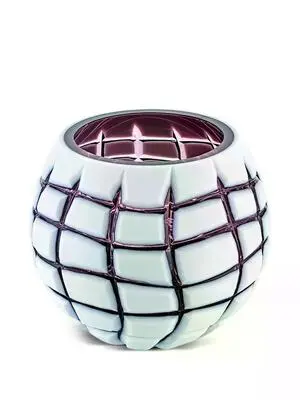 IVV Geometric-patterned Glass Vase - Blue