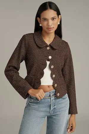 Maeve Scallop Tweed Lady Jacket - Chicory Coffee