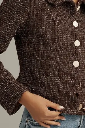 Maeve Scallop Tweed Lady Jacket - Chicory Coffee