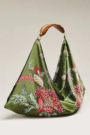 Farm Rio Slouchy Scarf Bag - Green Pattern